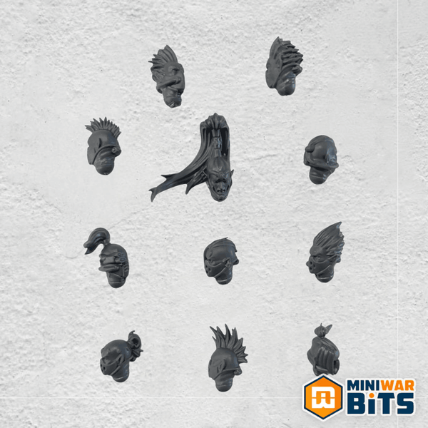 Corsair Voidscarred / Voidreavers Helmetless Head Bits - MiniWar Bits