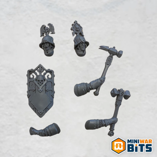 Freeguild Steelhelm Veteran Sergeant-at-Arm Upgrade Bits - MiniWar Bits