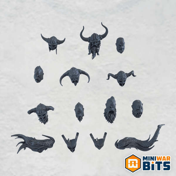 Norsca Rampagers Head Bits - MiniWar Bits
