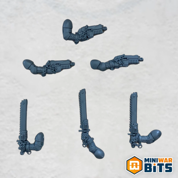 Primaris Crusader Initiate Bolt Pistol & Chainsword Bits - MiniWar Bits