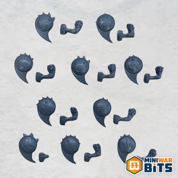 Saurus Warriors Shield & Arm Bits - MiniWar Bits