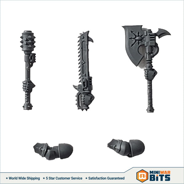 Chaos Space Marine Power Maul Chainsaw Chainaxe Bits - MiniWar Bits
