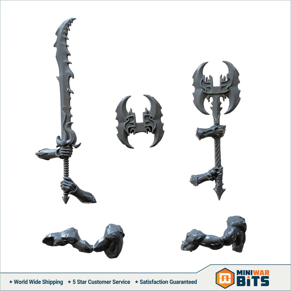 Tzaangor Twistbray Double-handed Savage Greatblade Bits - MiniWar Bits