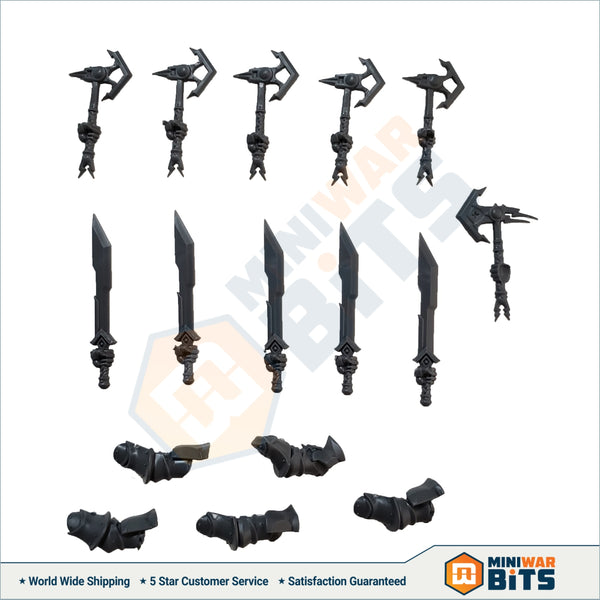 Vanguard-Hunter Shock Handaxe Arm Bits - MiniWar Bits