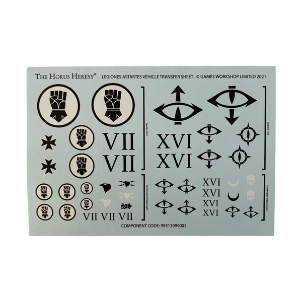 Legiones Astartes Vehicle Decal Transfer Sheet - MiniWar Bits