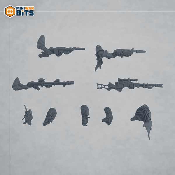 Ash Waste Nomads War Party Long Rifle & Blast Rifle Bits - MiniWar Bits