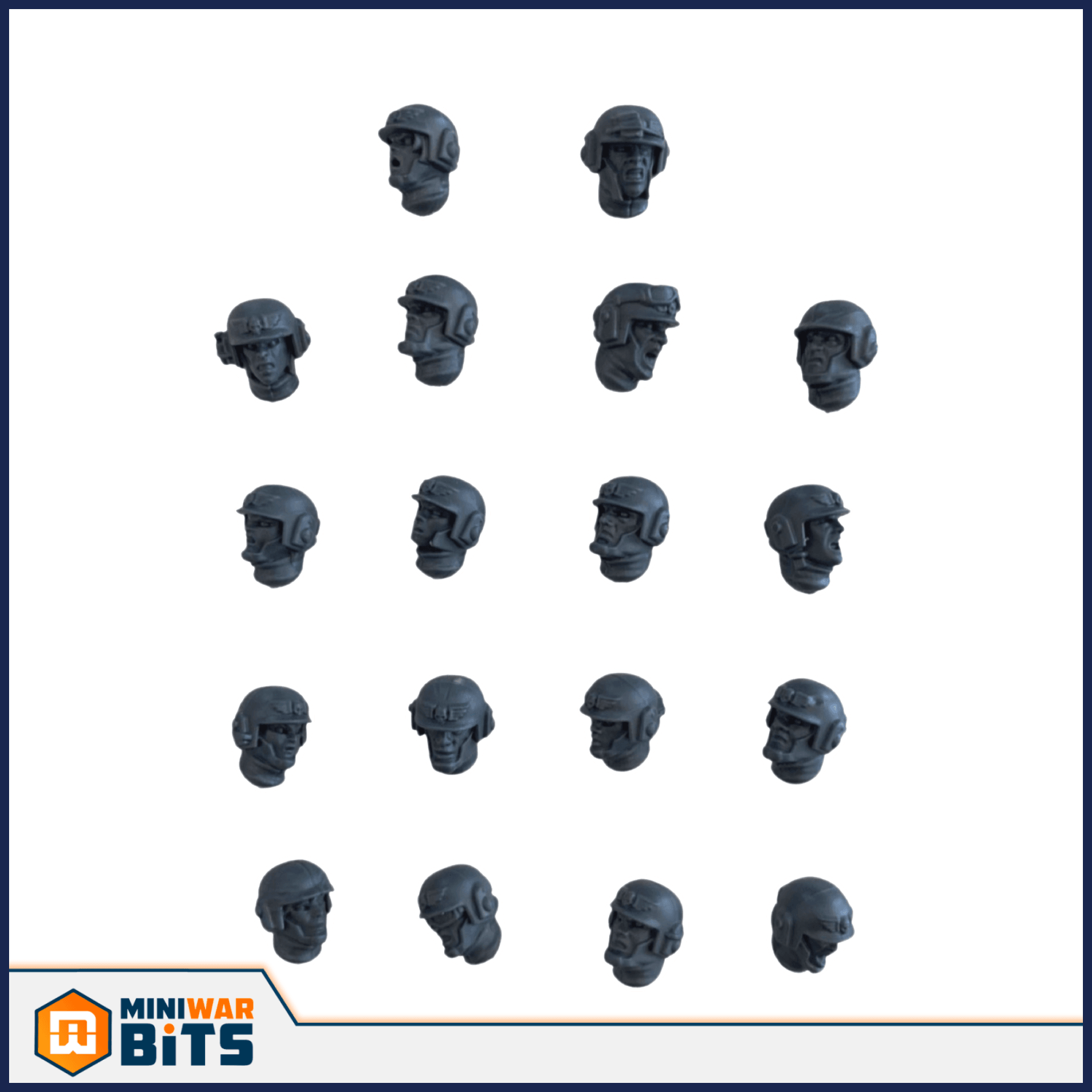 Cadian Shock Troops Head Bits - MiniWar Bits