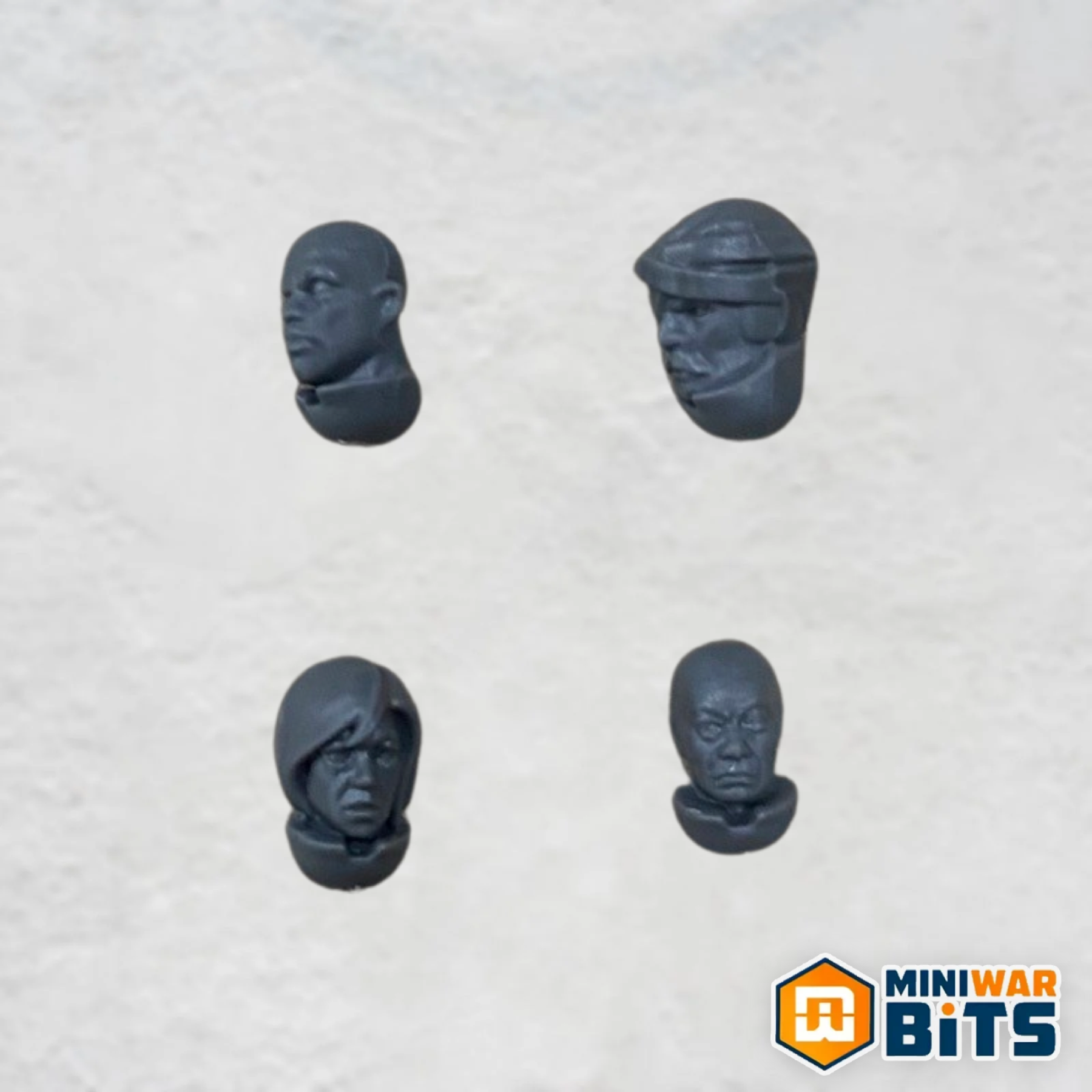 Freeguild Fusilier Helmetless Head Bits - MiniWar Bits