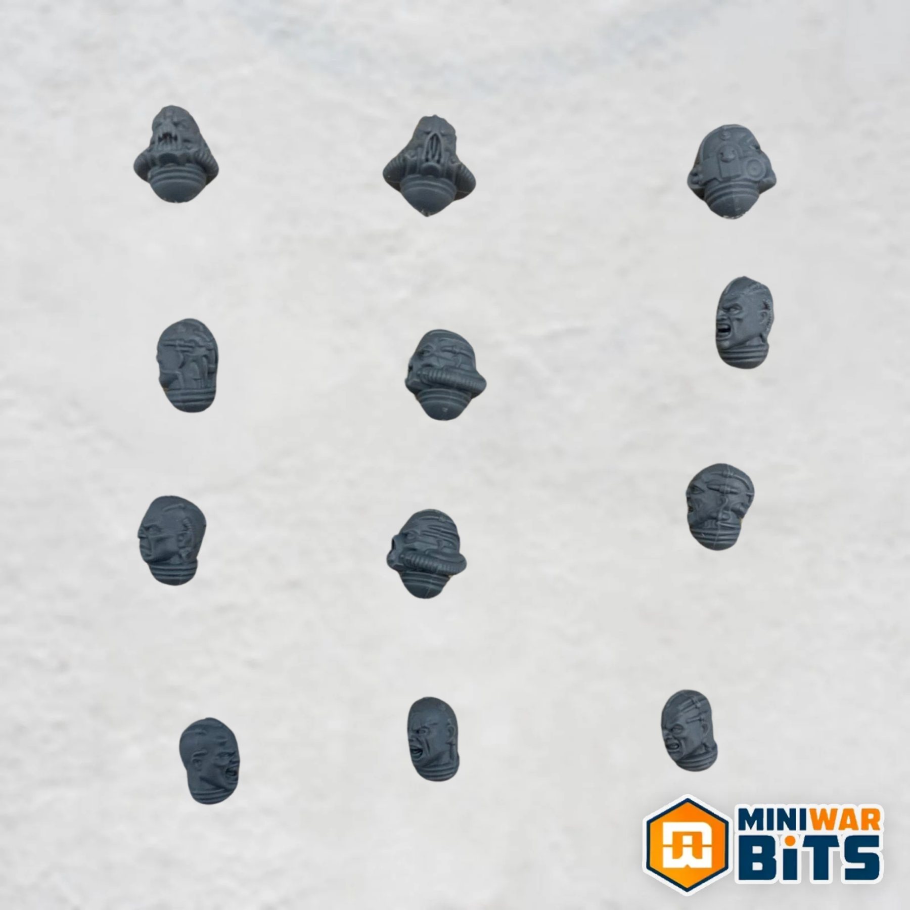 Khorne Berzerkers Helmetless Head Bits - MiniWar Bits