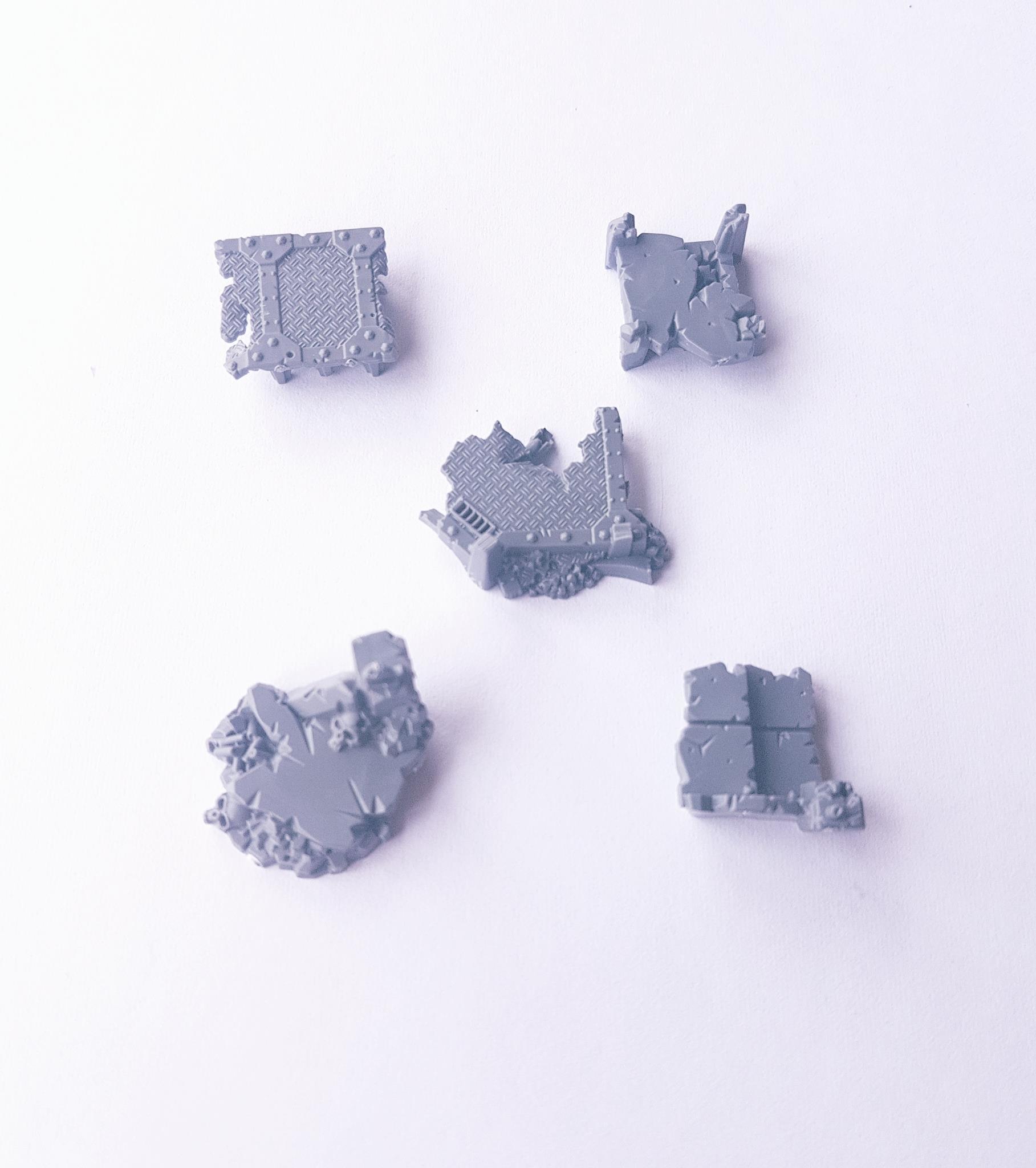 Industrial Rubble Debris Scenery Base Bits - MiniWar Bits