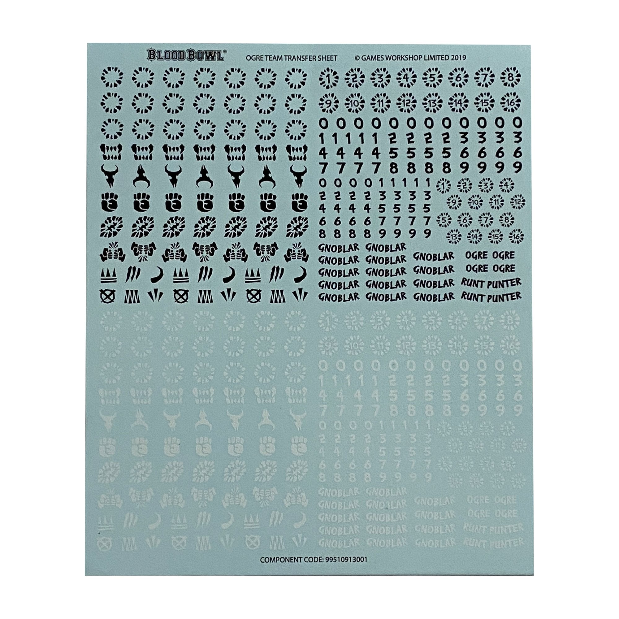 Ogre Blood Bowl Team Transfer Sheet - MiniWar Bits