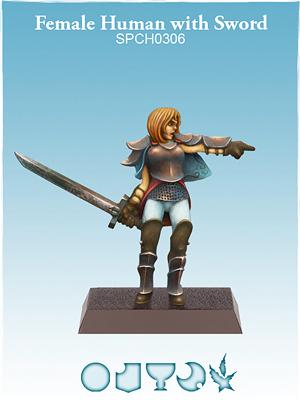 Female Human with Sword - MiniWar Bits
