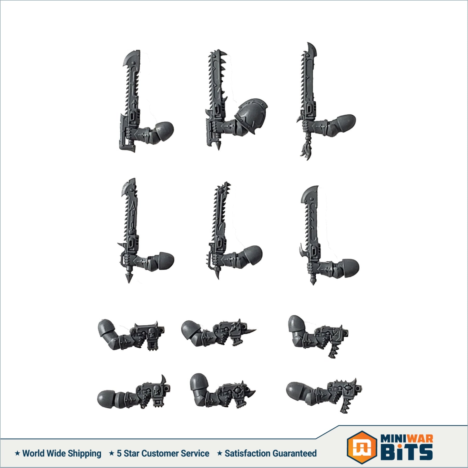Chaos Space Marine Close Combat Arm Bits - MiniWar Bits