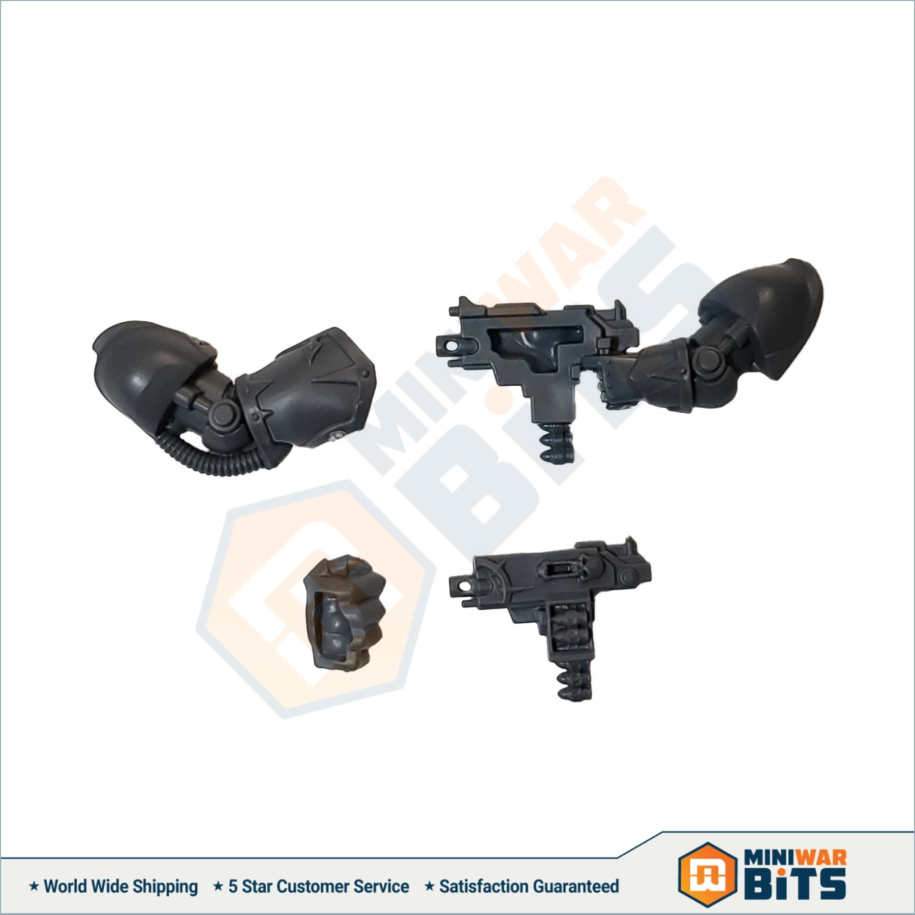 Chaos Space Marine Terminator Power Fist and Stormbolter Arm Bits - MiniWar Bits