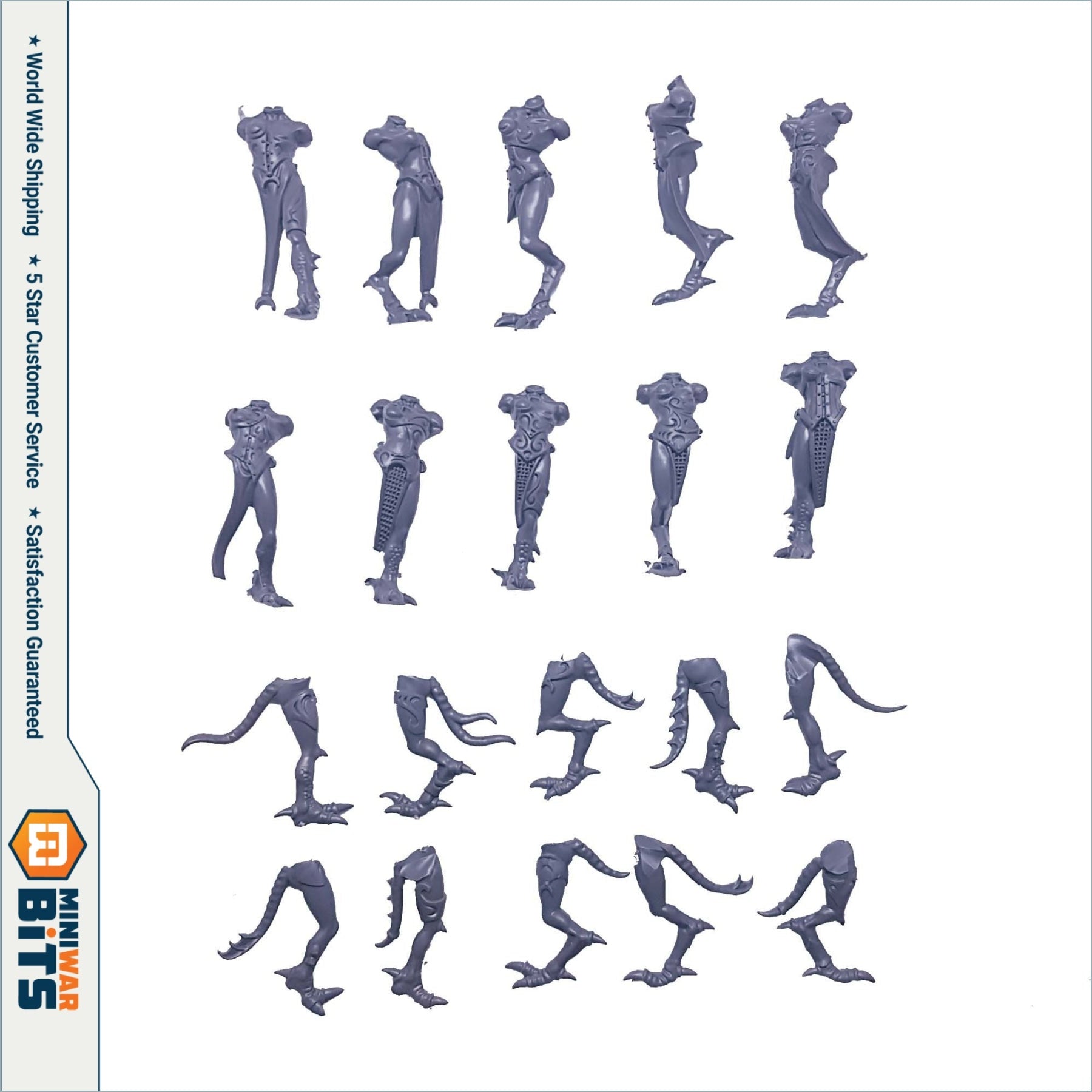 Daemonettes of Slaanesh Torso Bits - MiniWar Bits