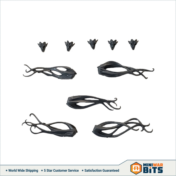 Doomfire Warlocks Head Hair Bits - MiniWar Bits