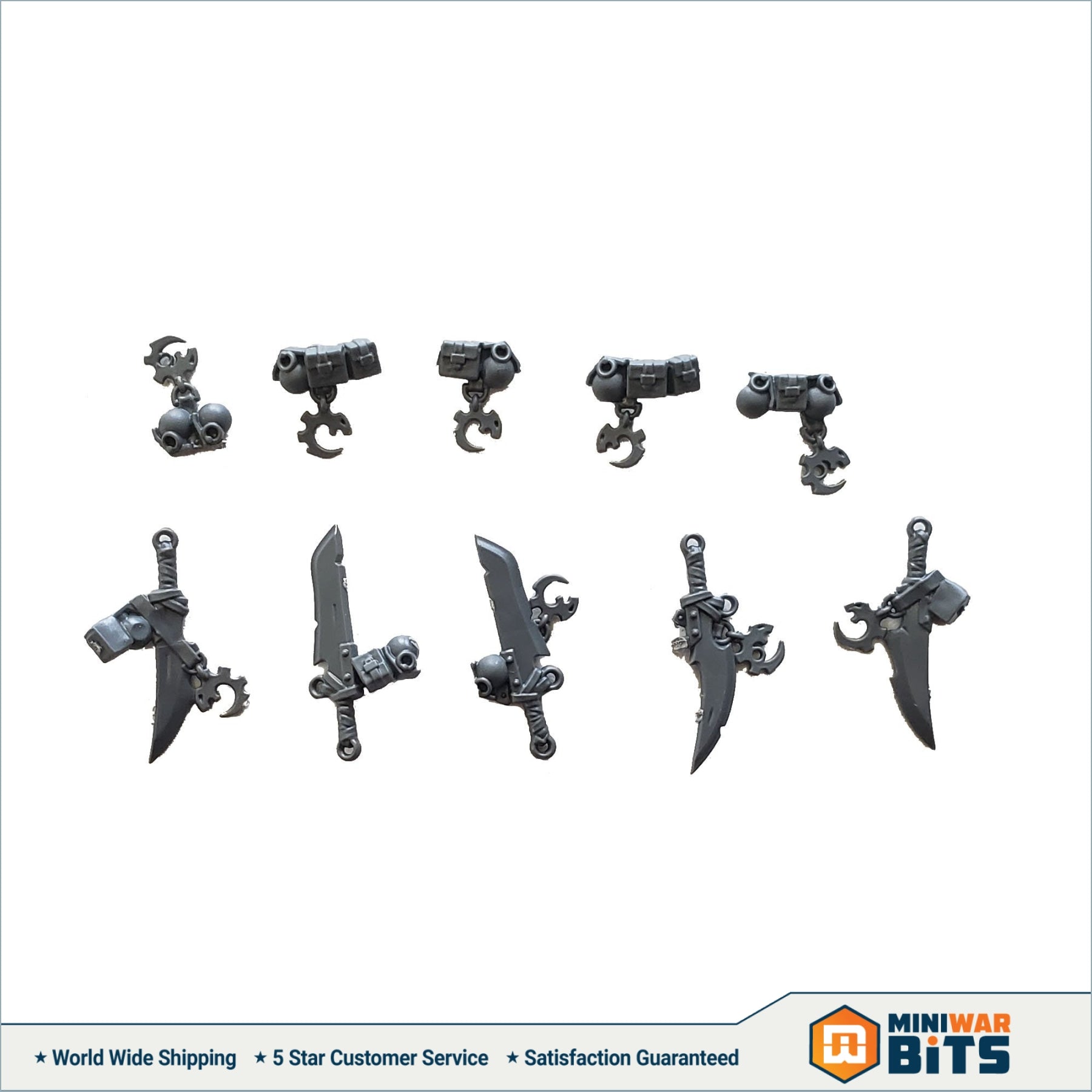 Genestealer Cult Dagger, Grenade & Accessory Pouch Upgrade Bits - MiniWar Bits