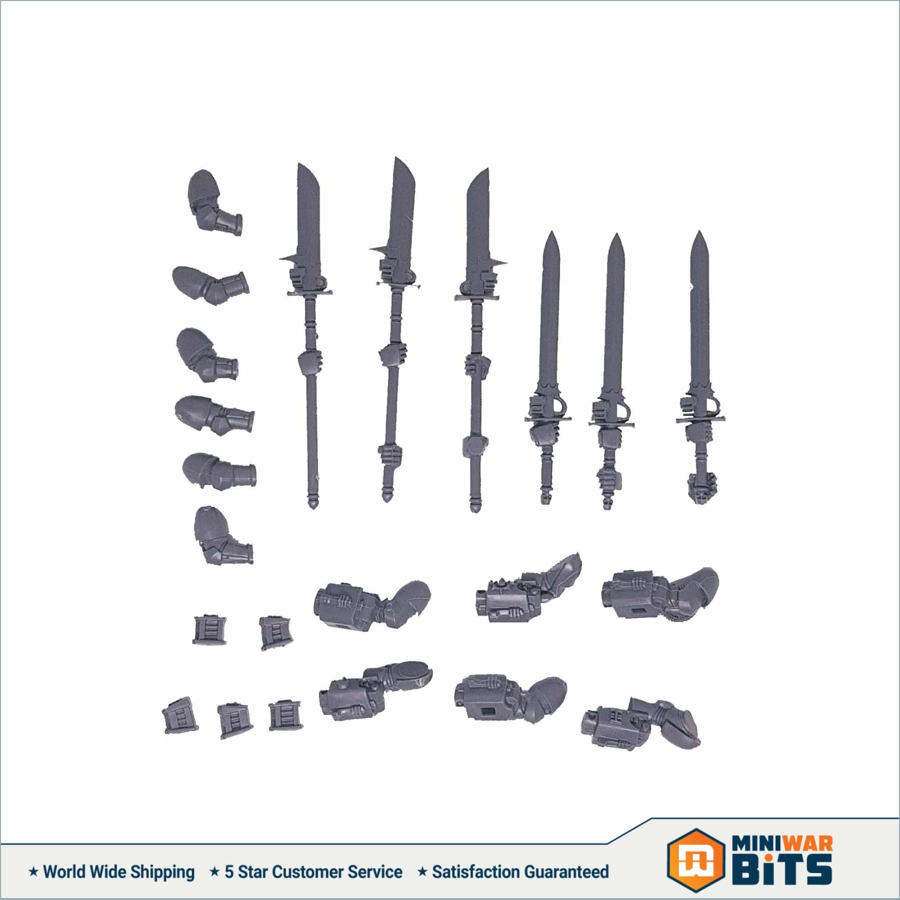 Grey Knight Strike Squad Nemesis Force Sword & Halberd Arm Bits - MiniWar Bits