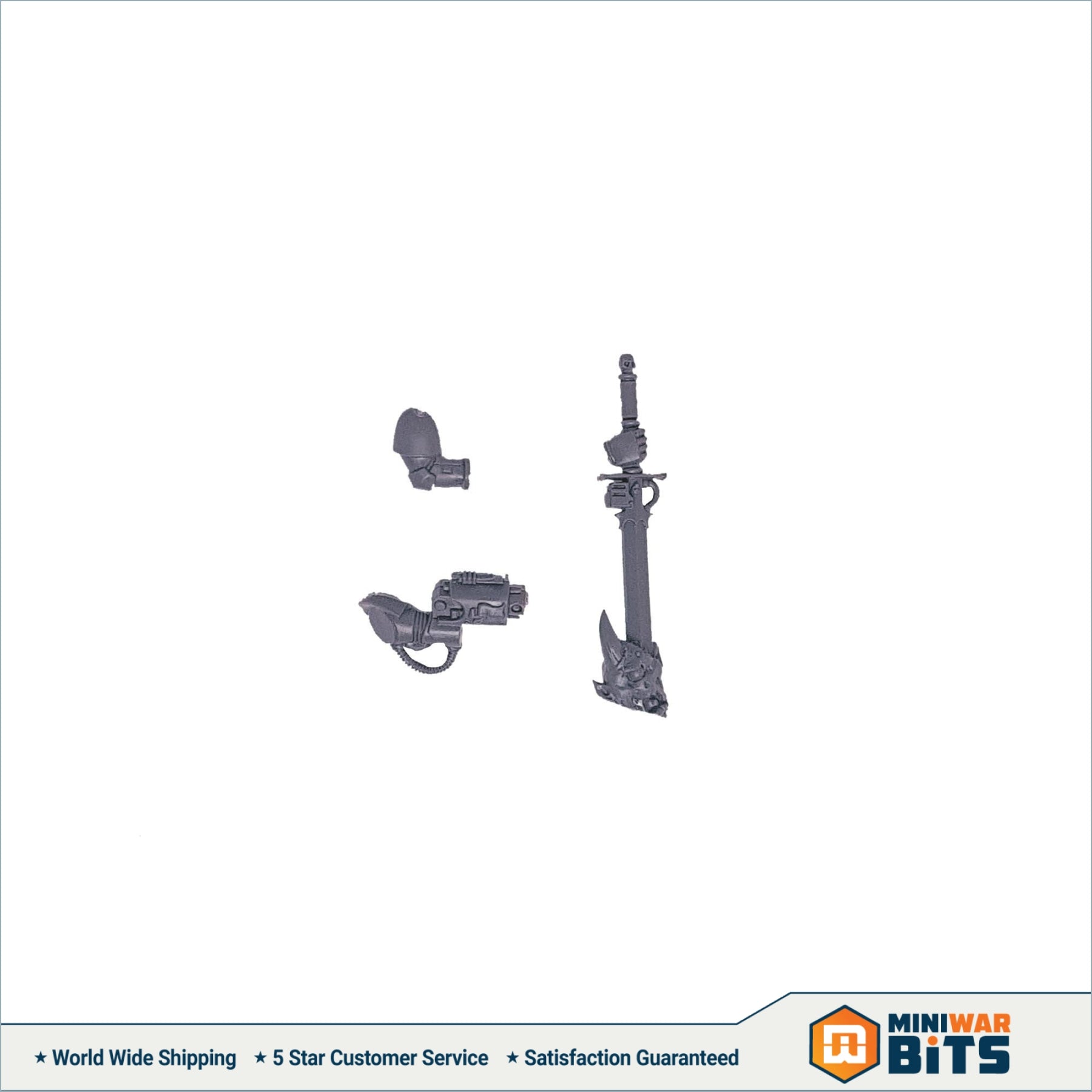 Grey Knight Strike Squad Nemesis Force Sword Head & Storm Bolter Arm B - MiniWar Bits