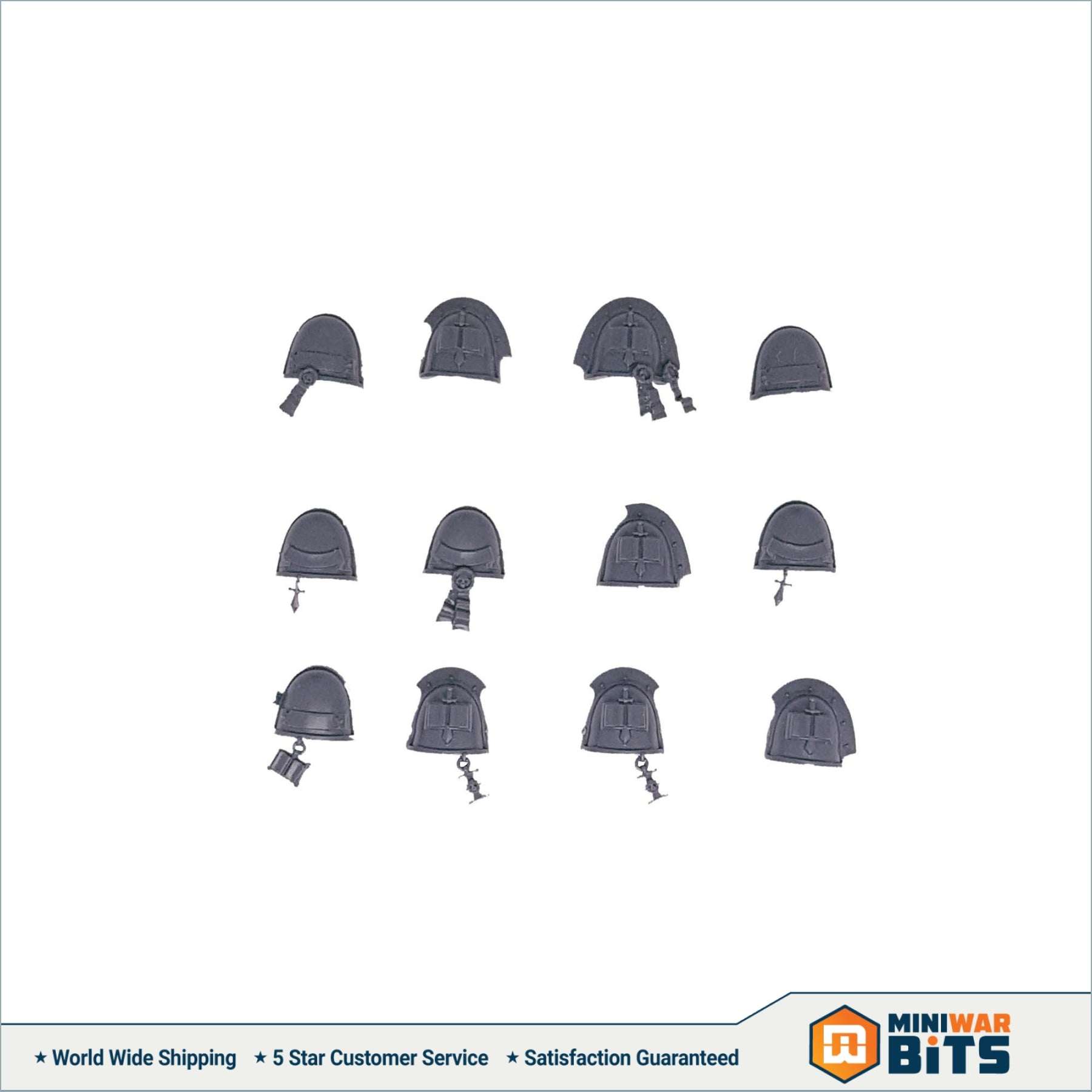 Grey Knight Strike Squad Shoulder Pad Bits - MiniWar Bits