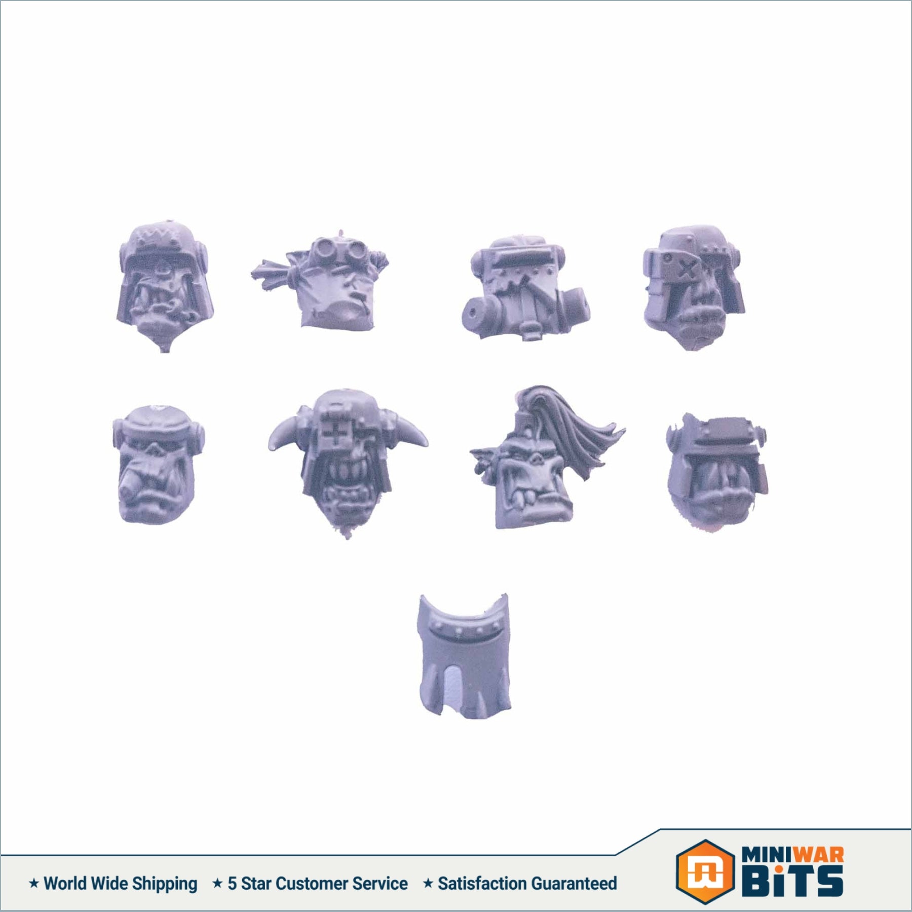 Ork Lootas Burna Boyz Heads & Mask - MiniWar Bits