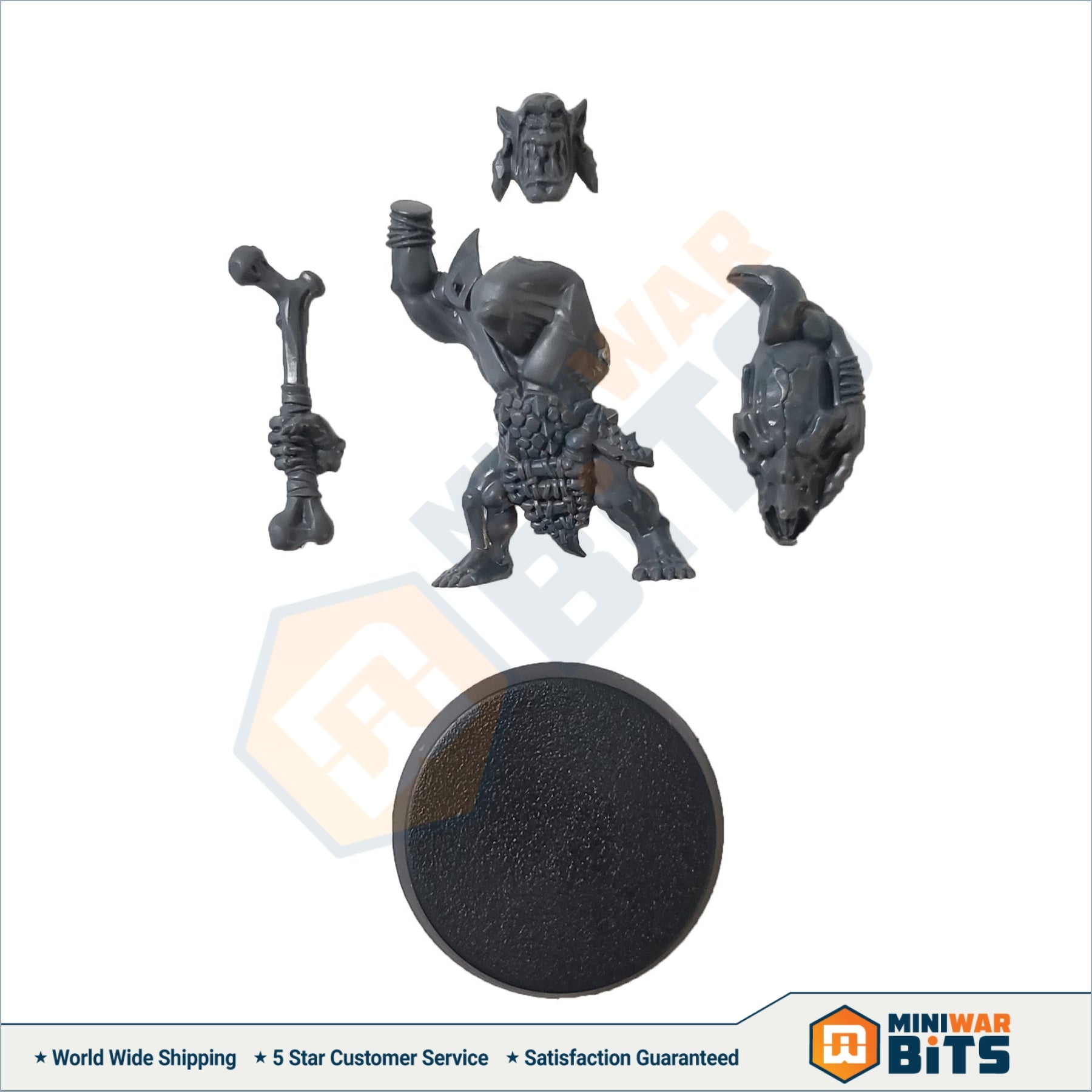 Savage Orruk Single Figure with Skull Thumper - MiniWar Bits