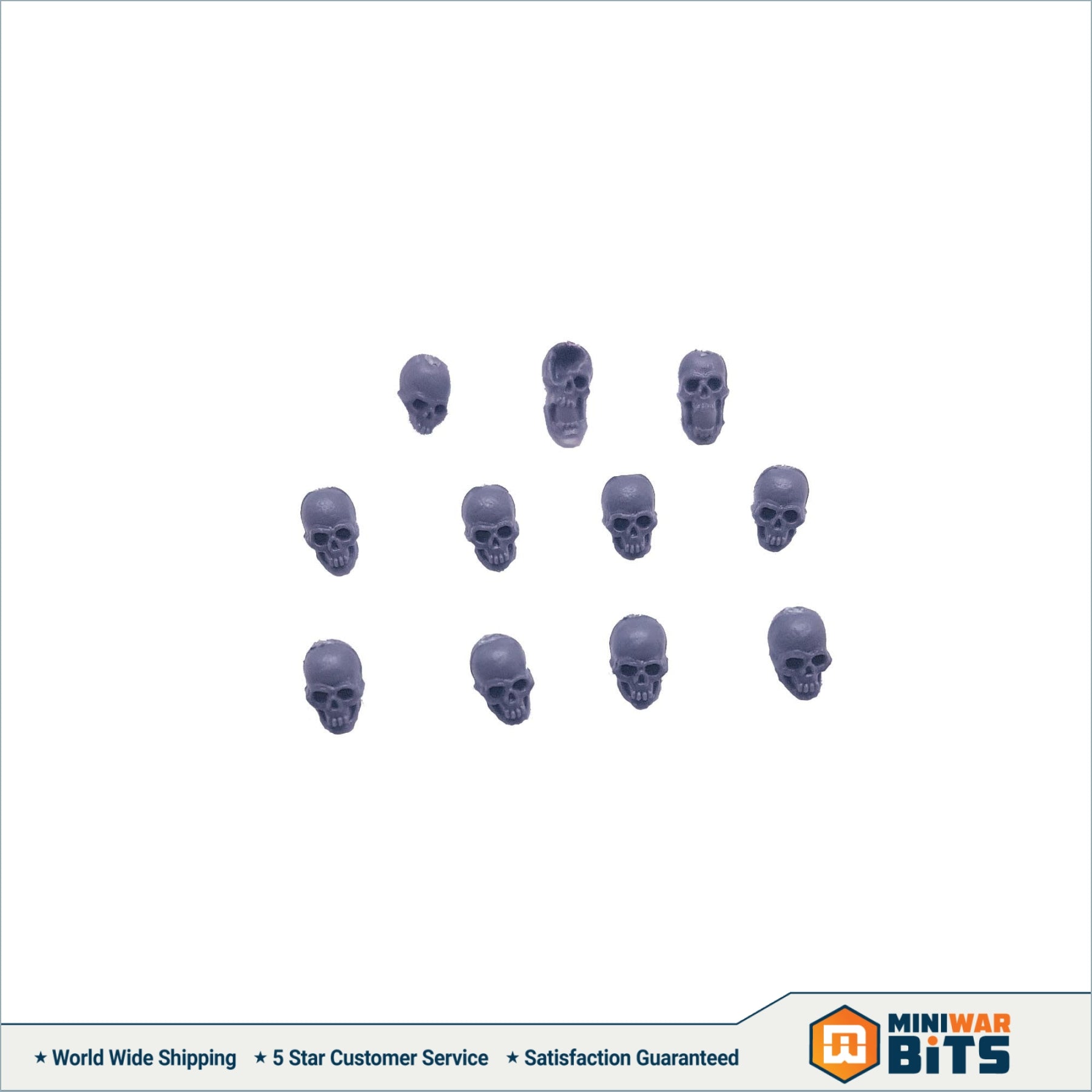 Skeleton Warrior Skull Head Bits - MiniWar Bits