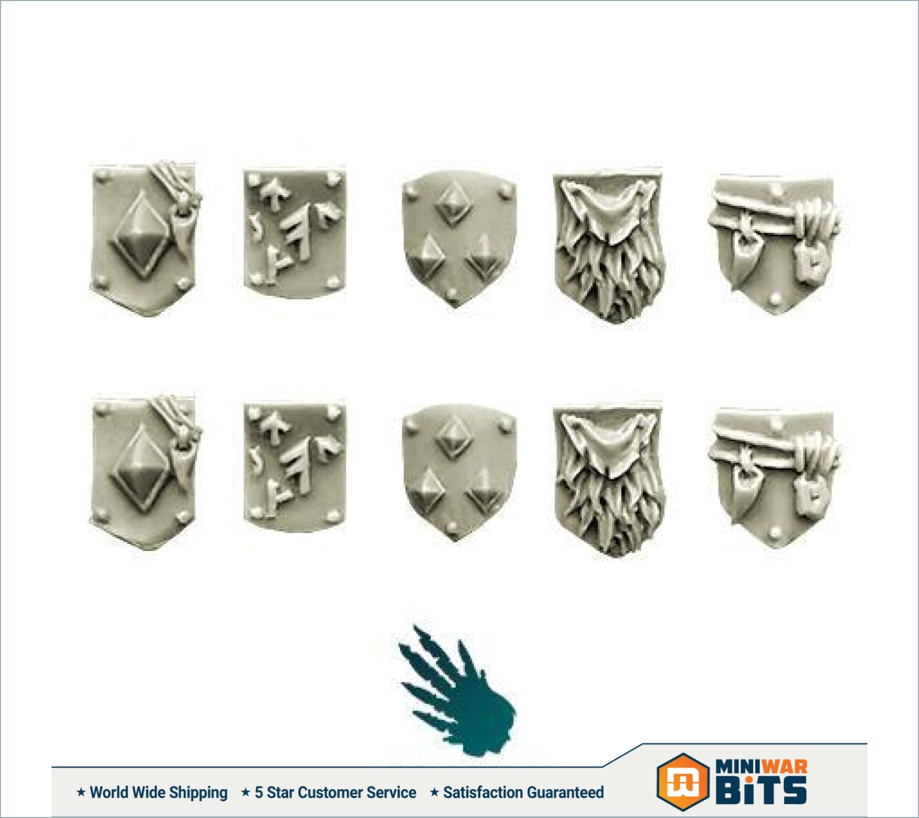 Small Shields for Wolves Space Knights in Heavy Armour Bits - MiniWar Bits