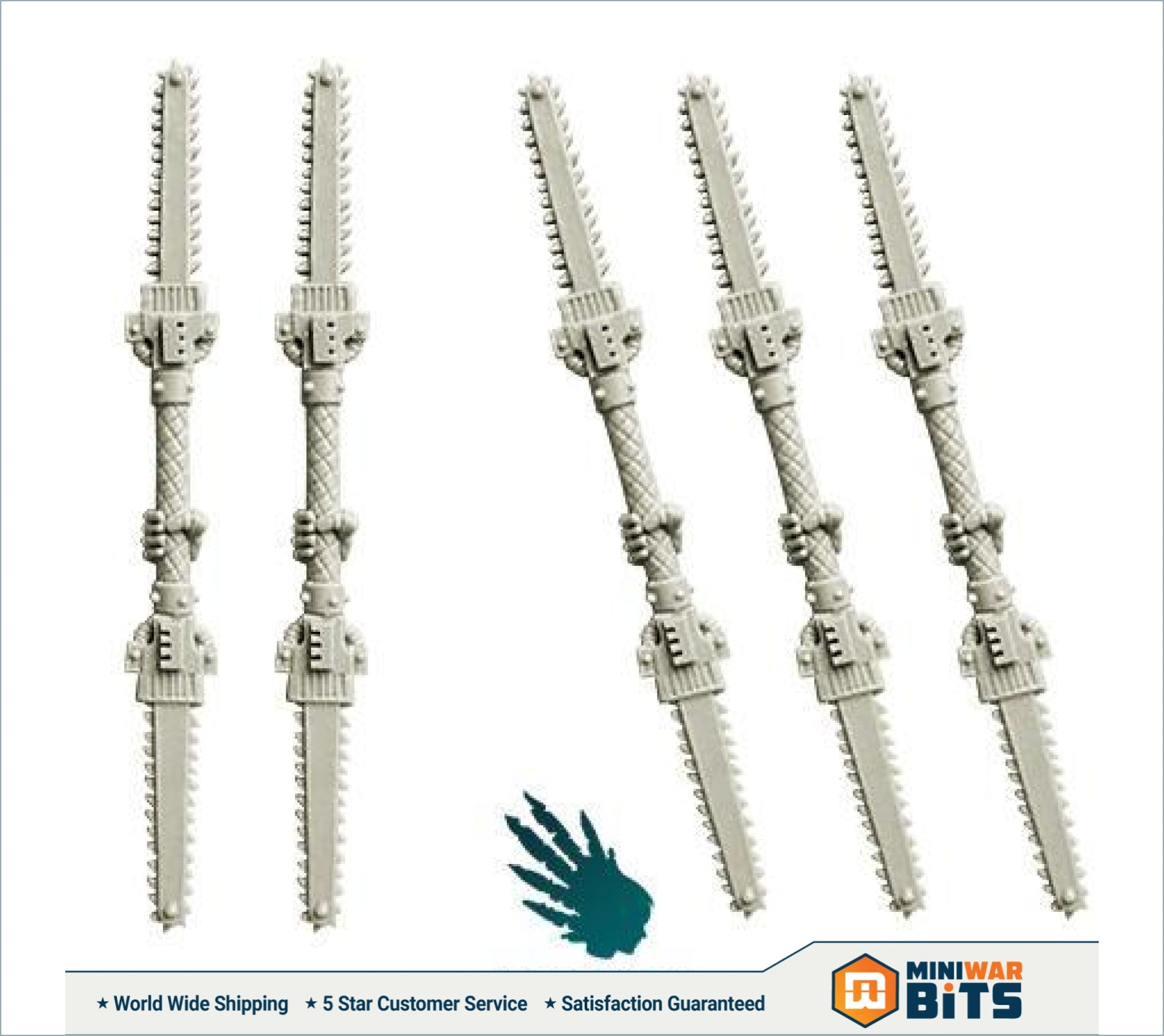 Space Knights Doublesaw Weapons Bits - MiniWar Bits