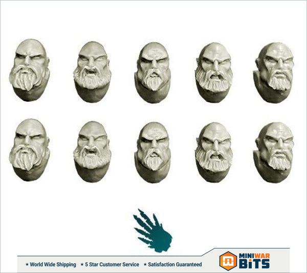 Space Knights Heads with Beards Bits - MiniWar Bits