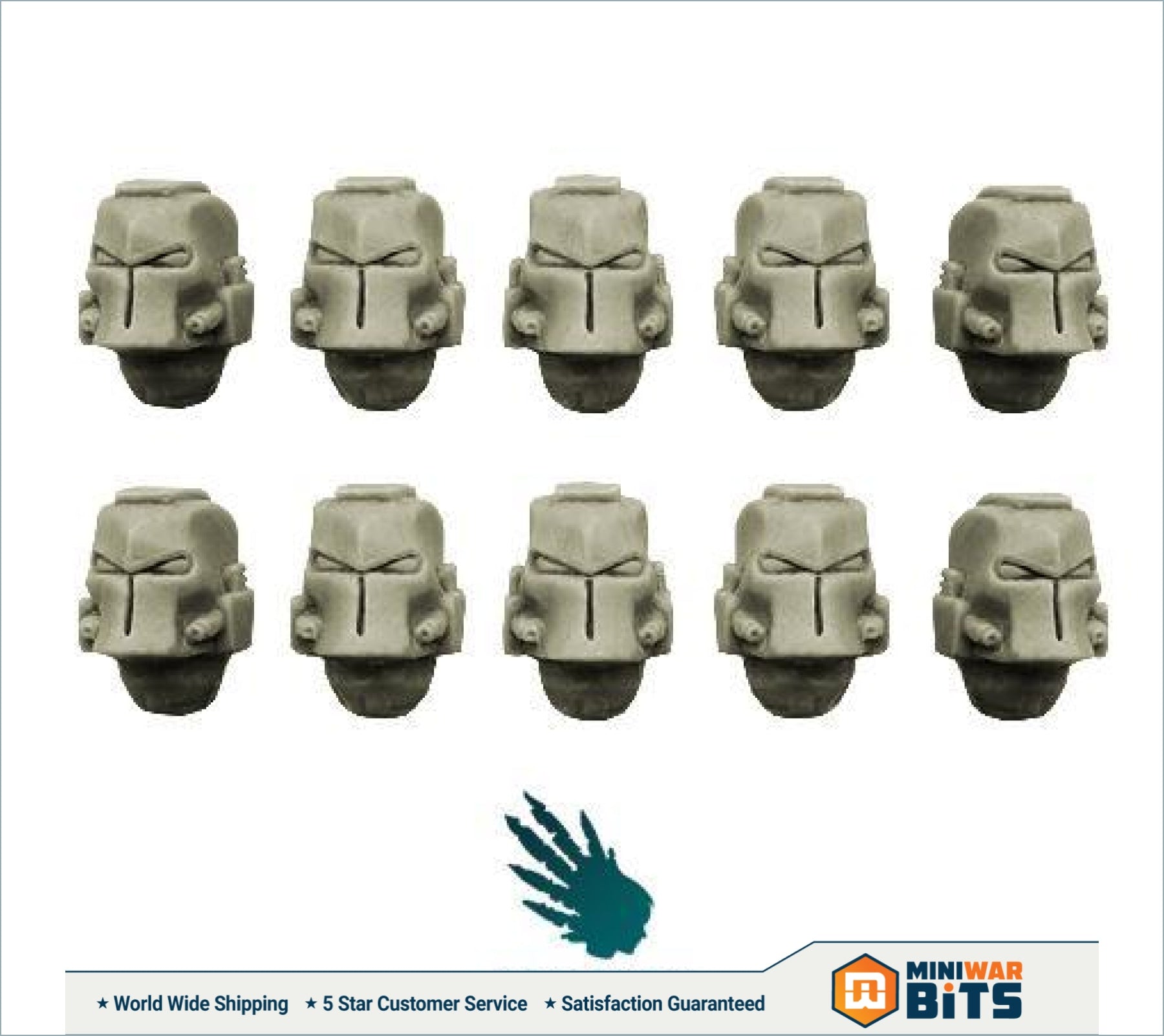 Space Knights Classic Helmet Bits - MiniWar Bits