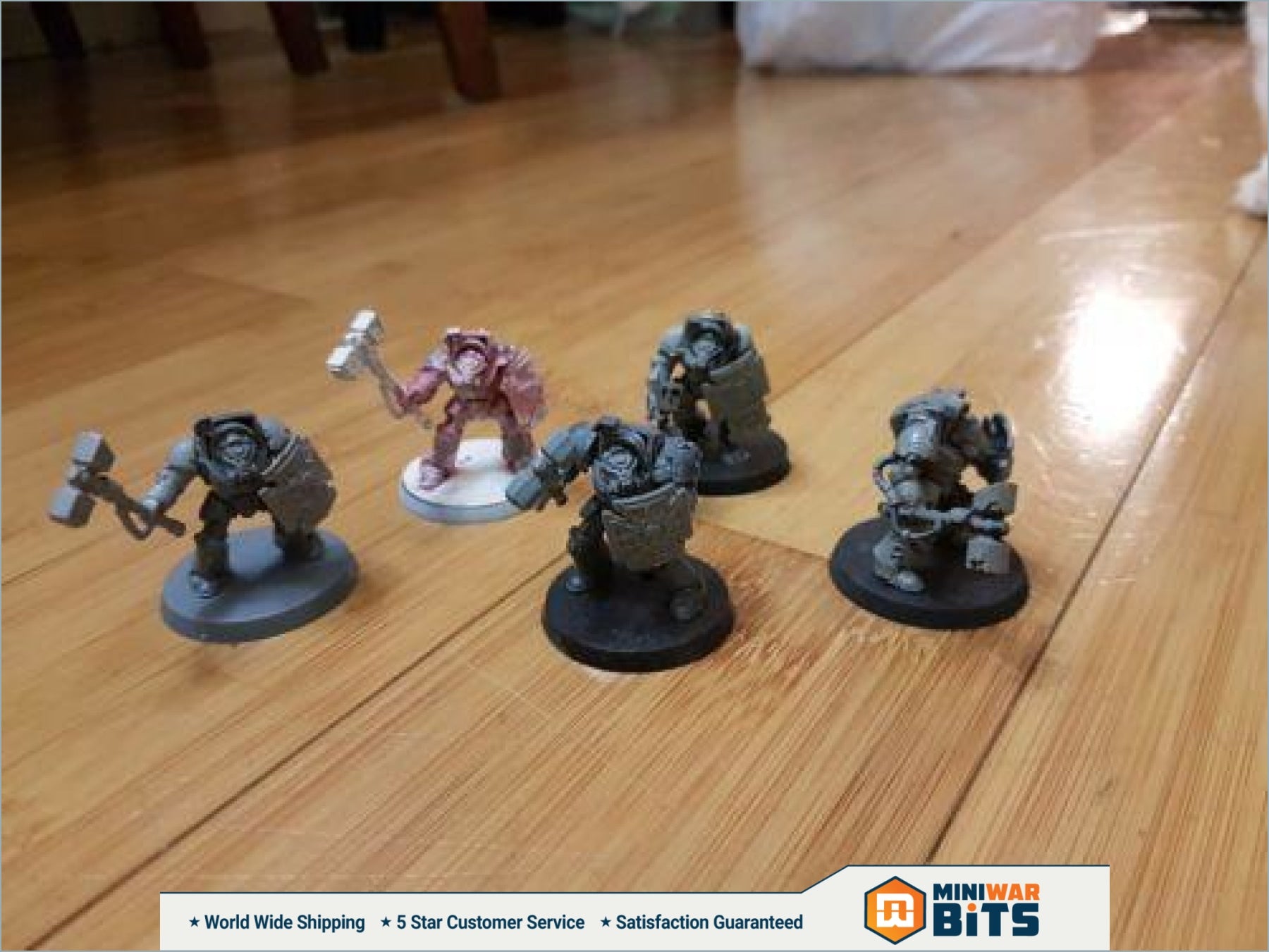Stripped Space Marine Terminator Squad w/ Thunder Hammer - Warhammer 4 - MiniWar Bits