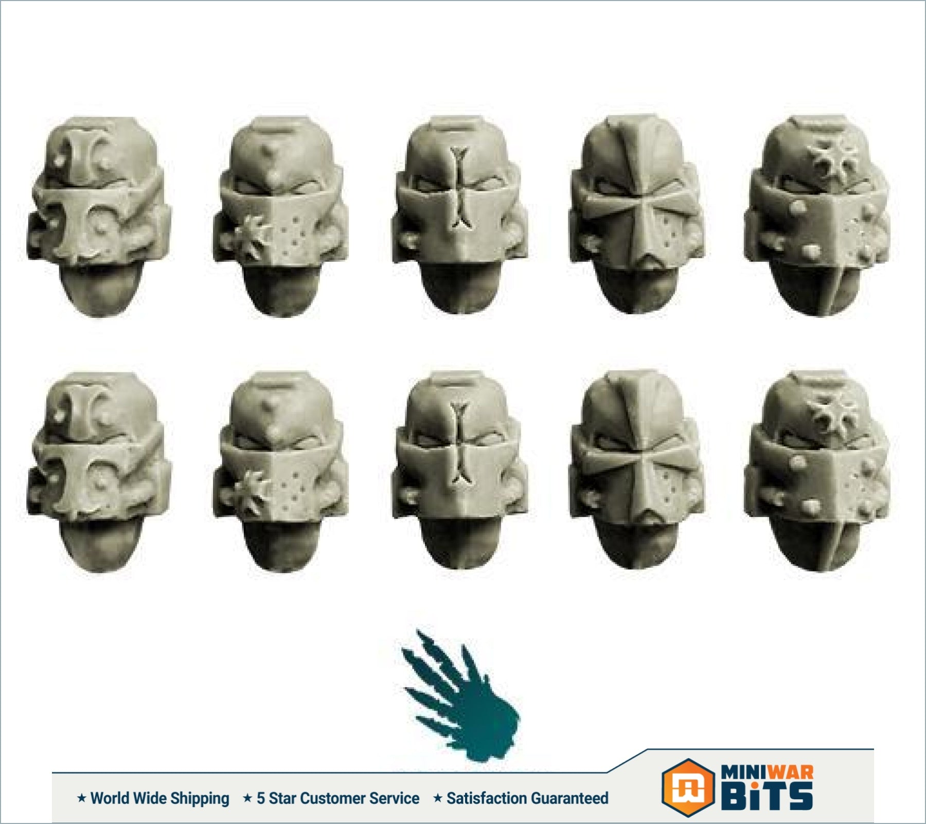 Templars Space Knights Helmets Bits - MiniWar Bits
