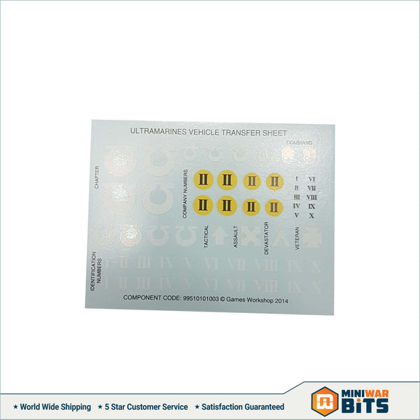 Ultramarines Vehicle Decal Transfer Sheet - MiniWar Bits
