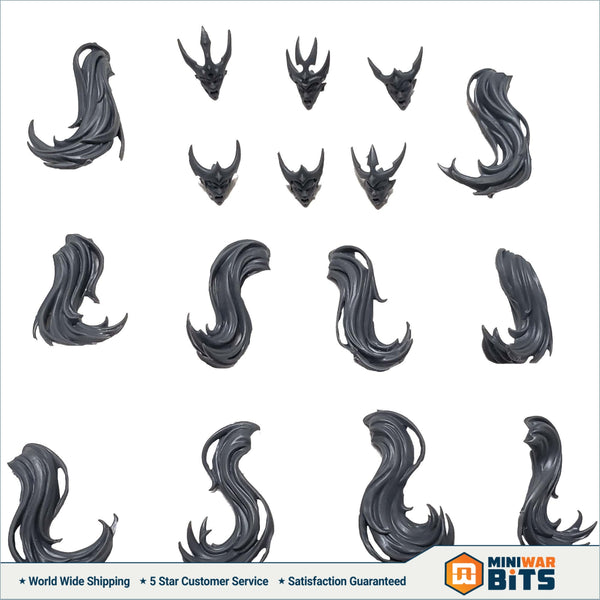 Witch Aelves Head & Hair Bits - MiniWar Bits