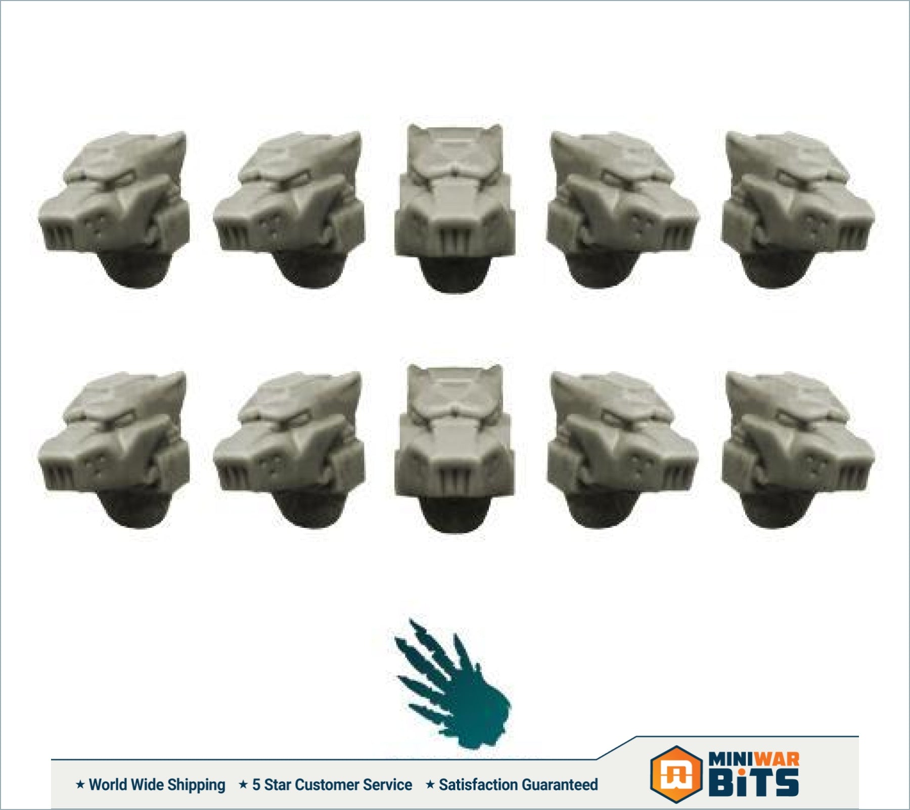 Wolves Helmets Bits - MiniWar Bits