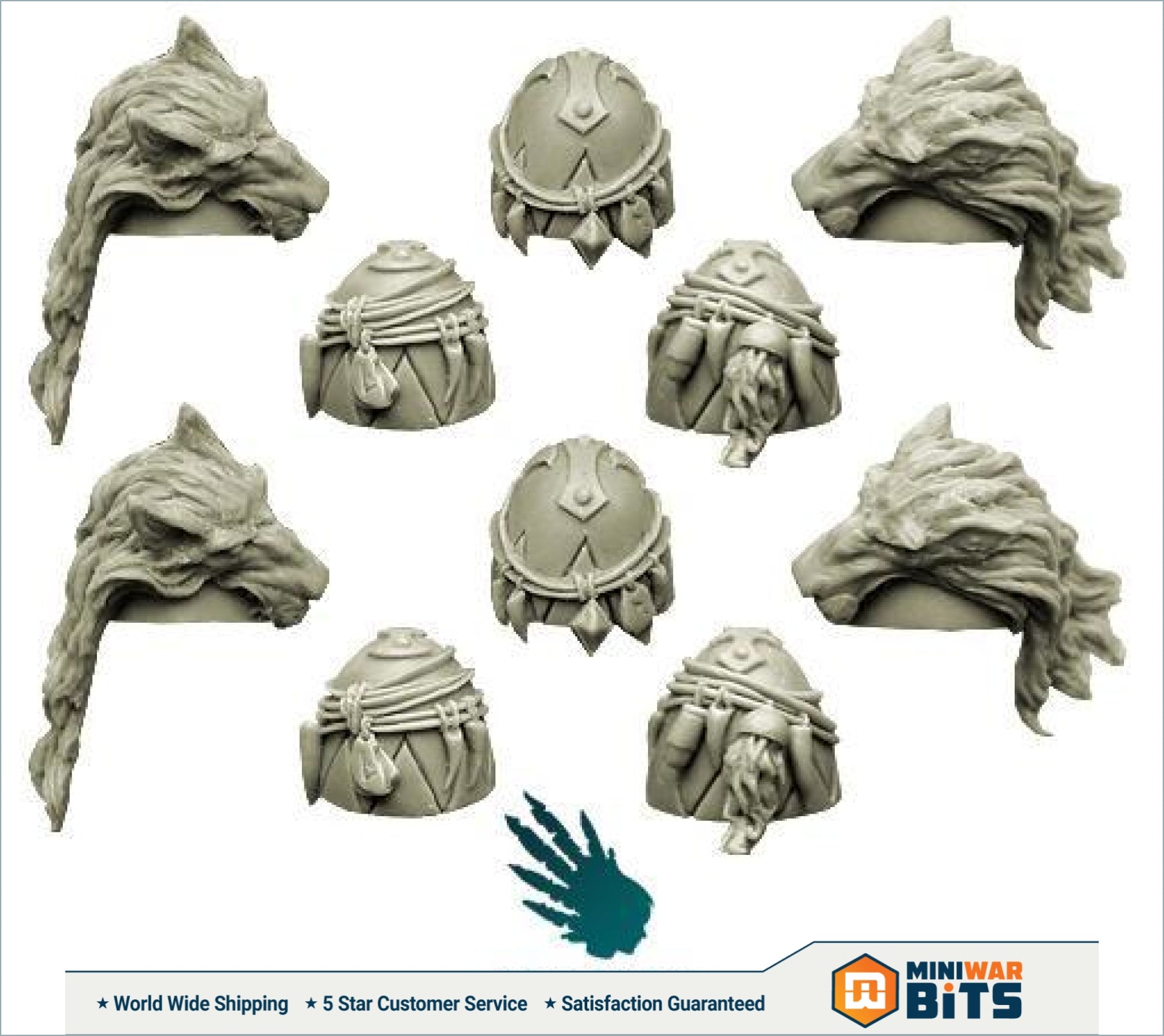 Wolves Space Knights Shoulder Pads Bits - MiniWar Bits